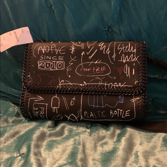 Stella McCartney | Bags | Stella Mccartney Graffiti Black Chain Bag ...